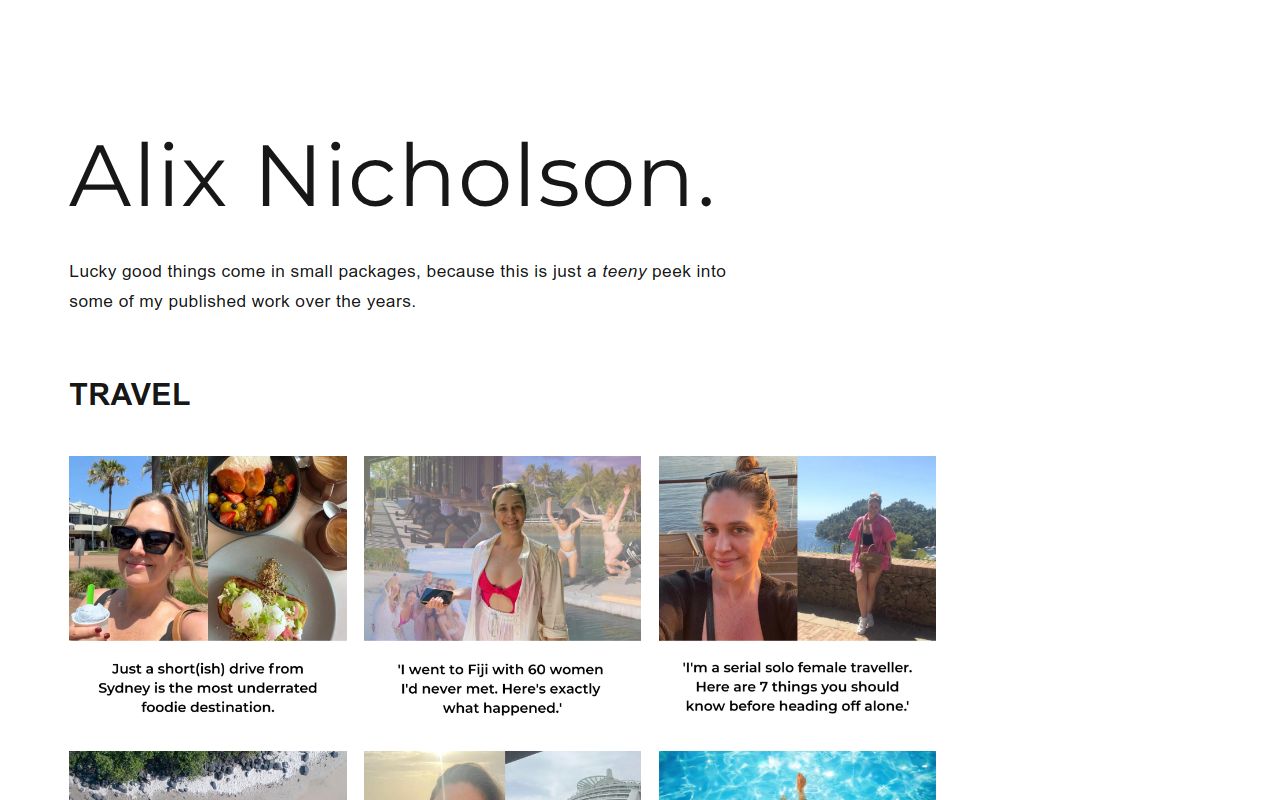 Alix Nicholson | Portfolio